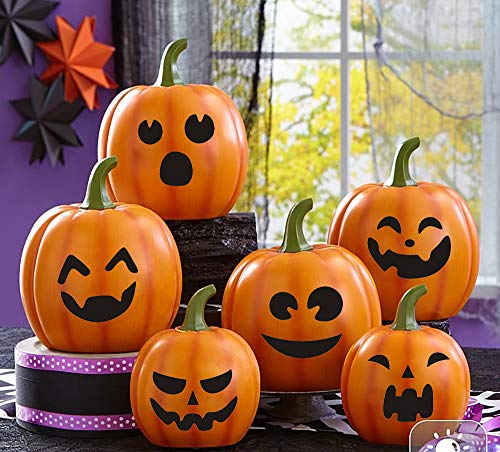 Halloween Pumpkin Stickers Crafts Decorations -Make Your Own Jack-O-Lantern - Trick or Treat Party Supplies 64Ct