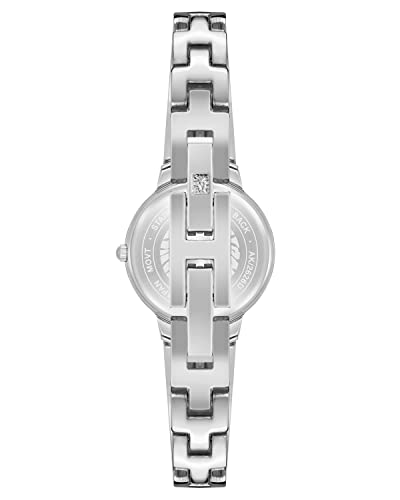 Anne Klein Women's Japanese Quartz Dress Watch with Metal Strap, Silver, 14 (Model: AK/2627BKSV)