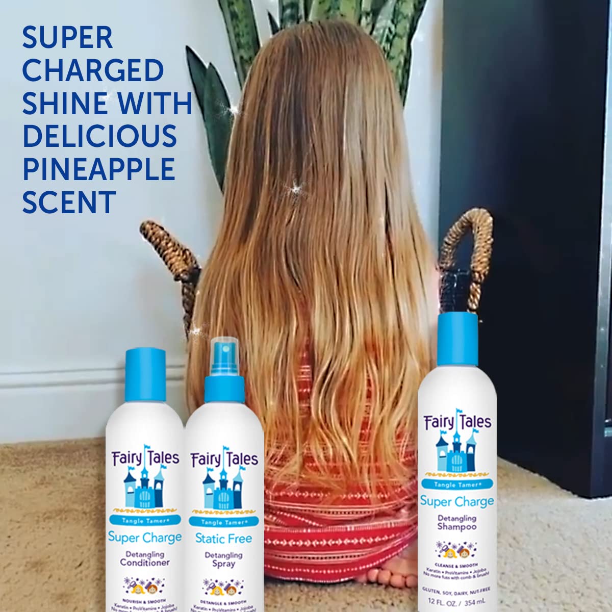 Fairy Tales Tangle Tamer Super Charge Detangling Shampoo for Kids - Paraben Free, Sulfate Free, Gluten Free, Nut Free - 32 oz