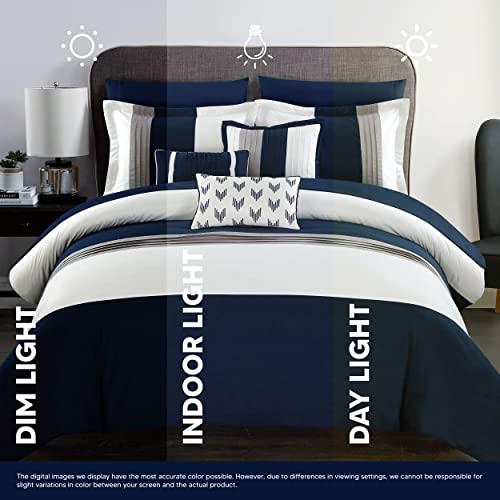 Chic Home 10 Piece Ayelet Comforter Set, King, Turquoise