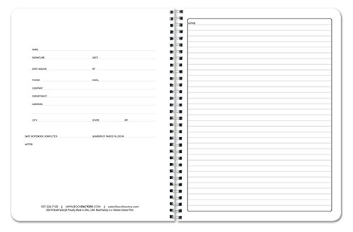 BookFactory Meeting Notebook/Meeting Book for Work- Black 120 Pages (Ruled Format), 8.5in x 11in, Wire-O Bound (MTG-120-7CW-A-(Meetings-K)-MX)
