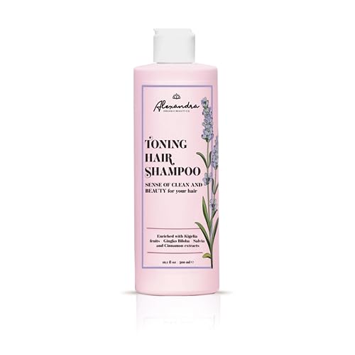 Alexandra Organic Beauty Co Toning Shampoo, Sulfate-Free Formula with Cinnamon Extracts, Revitalizing Toning Shampoo for All Hair Types, 10.1 Ounces