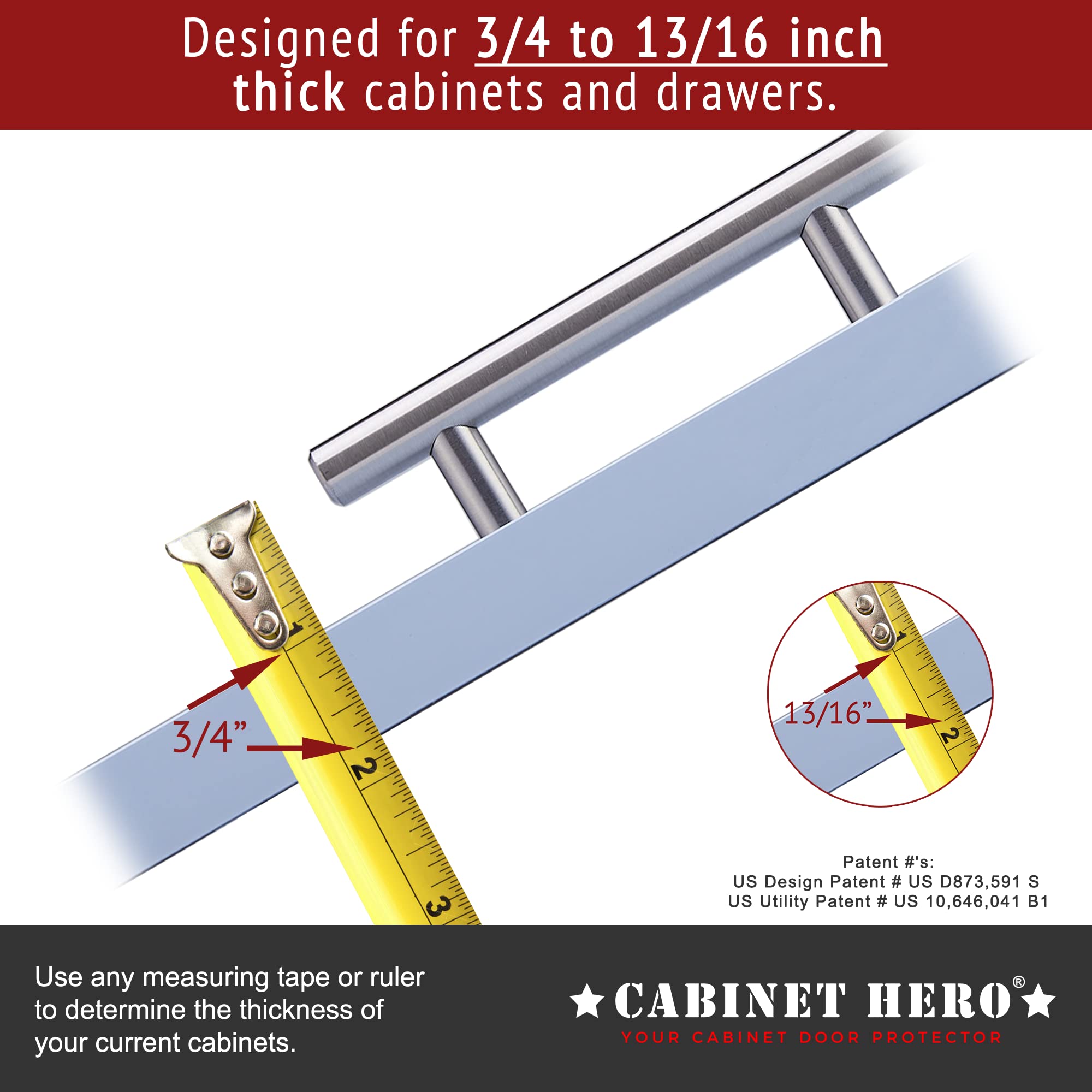Cabinet Hero Slimline and Drip Ramp Door Protector - Plastic Edge Guard - Slip On, Kitchen, Drawer Front, Prevent Chipping Impact Protection - 3/4 Thick, 18 Inch Length - Combo Pack - Clear, Pack of 2