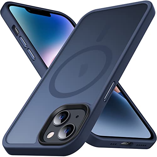 Anqrp Designed for iPhone 14/13 Case, [Support Magsafe] Soft Silicone Slim Anti-Scratch Case for iPhone 14/13 6.1 inch, Blue