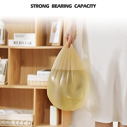 4 Gallon/100pcs Small Garbage Bags,Strong Trash Bags,Small Trash Bags for Office Home Bedroom,Trash can Liner(Golden 100)