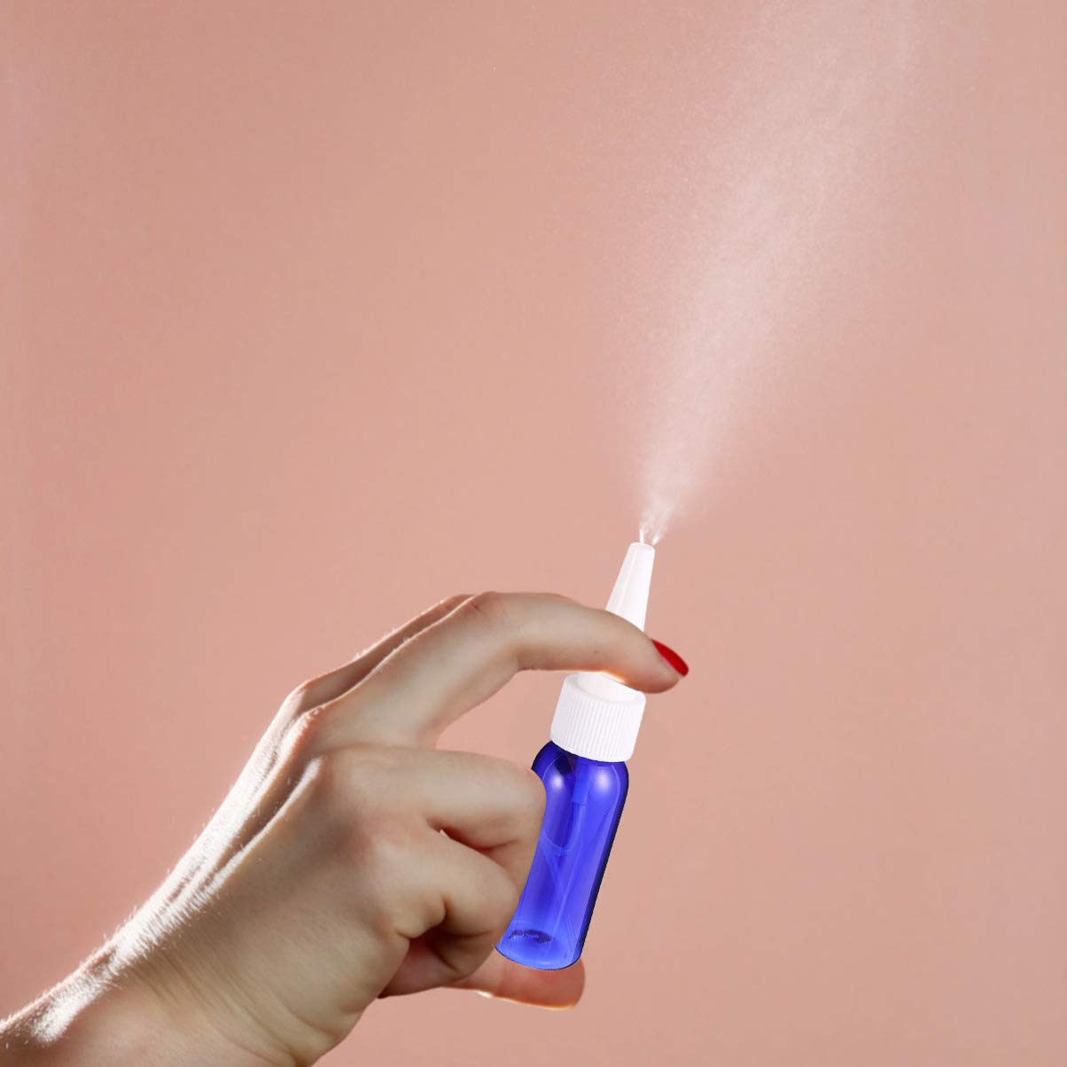 EXCEART 10pcs 30ml Empty Refillable Nasal Spray Bottles Fine Mist Sprayers Atomizers Vial Pot for Saline Water Oils Medical Travel Blue