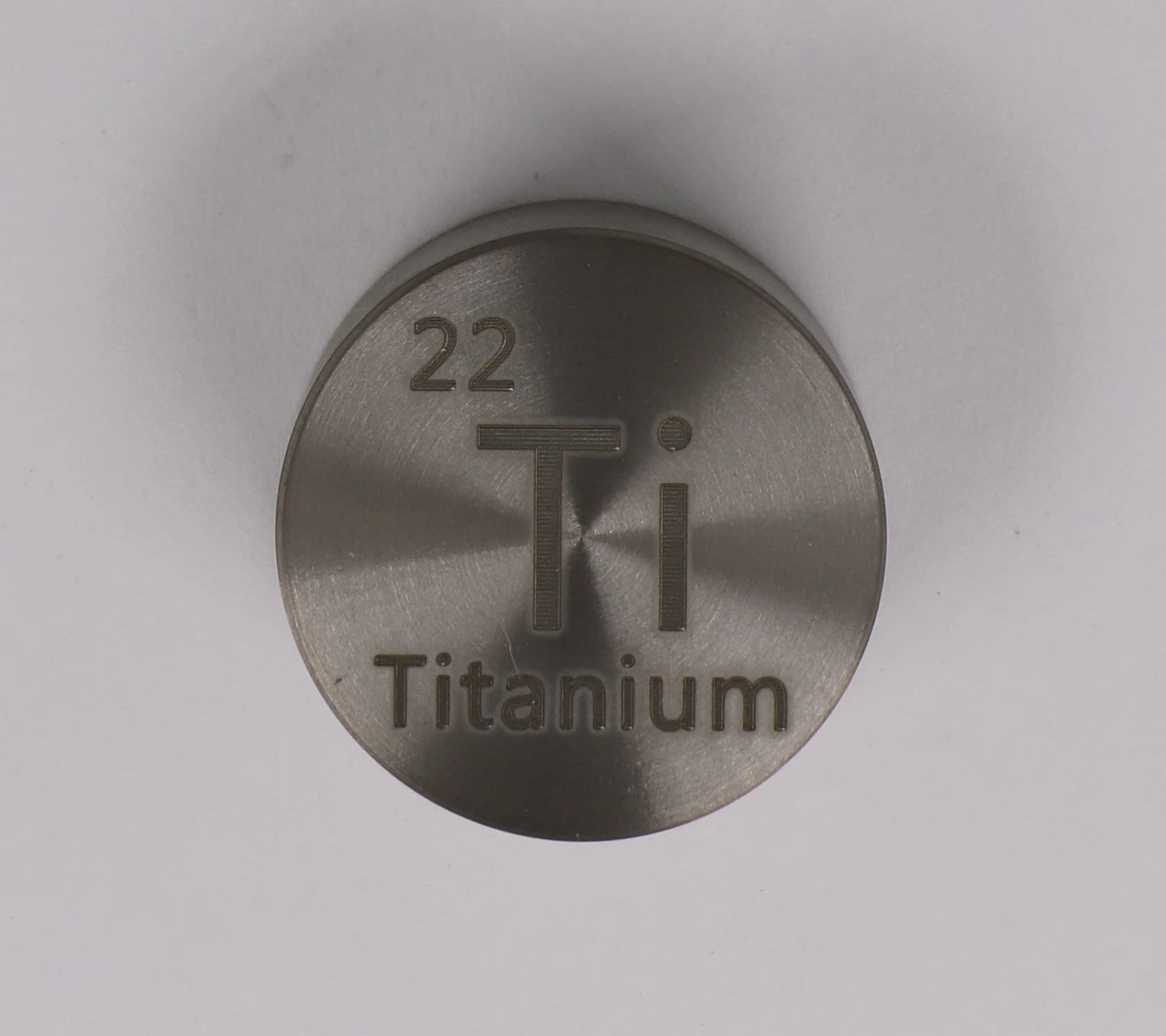 Titanium (Ti) 24.26mm Metal Disc for Collection or Experiments - 12.1mm Thick