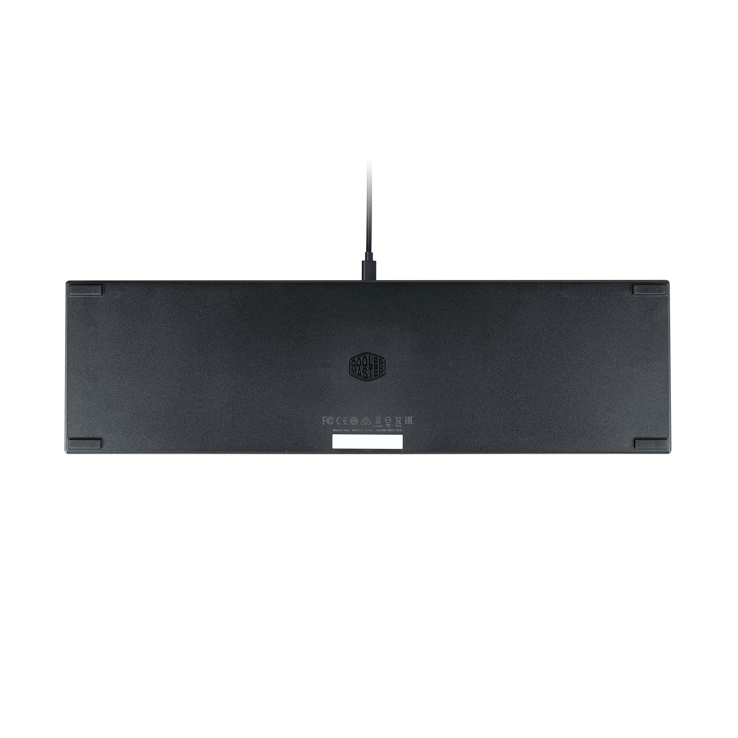 Cooler Master USB Type-C (Keyboard Side), USB 2.0 Type A (Computer Side) Sk-650-Gklr1-US SK650 Mechanical Keyboard with Cherry MX Low Profile Switches In Brushed Aluminum Design,BlacK Layout,Full