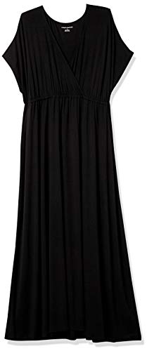 Amazon Essentials Women's Waisted Maxi Dress (Available in Plus Size), Black, 1X