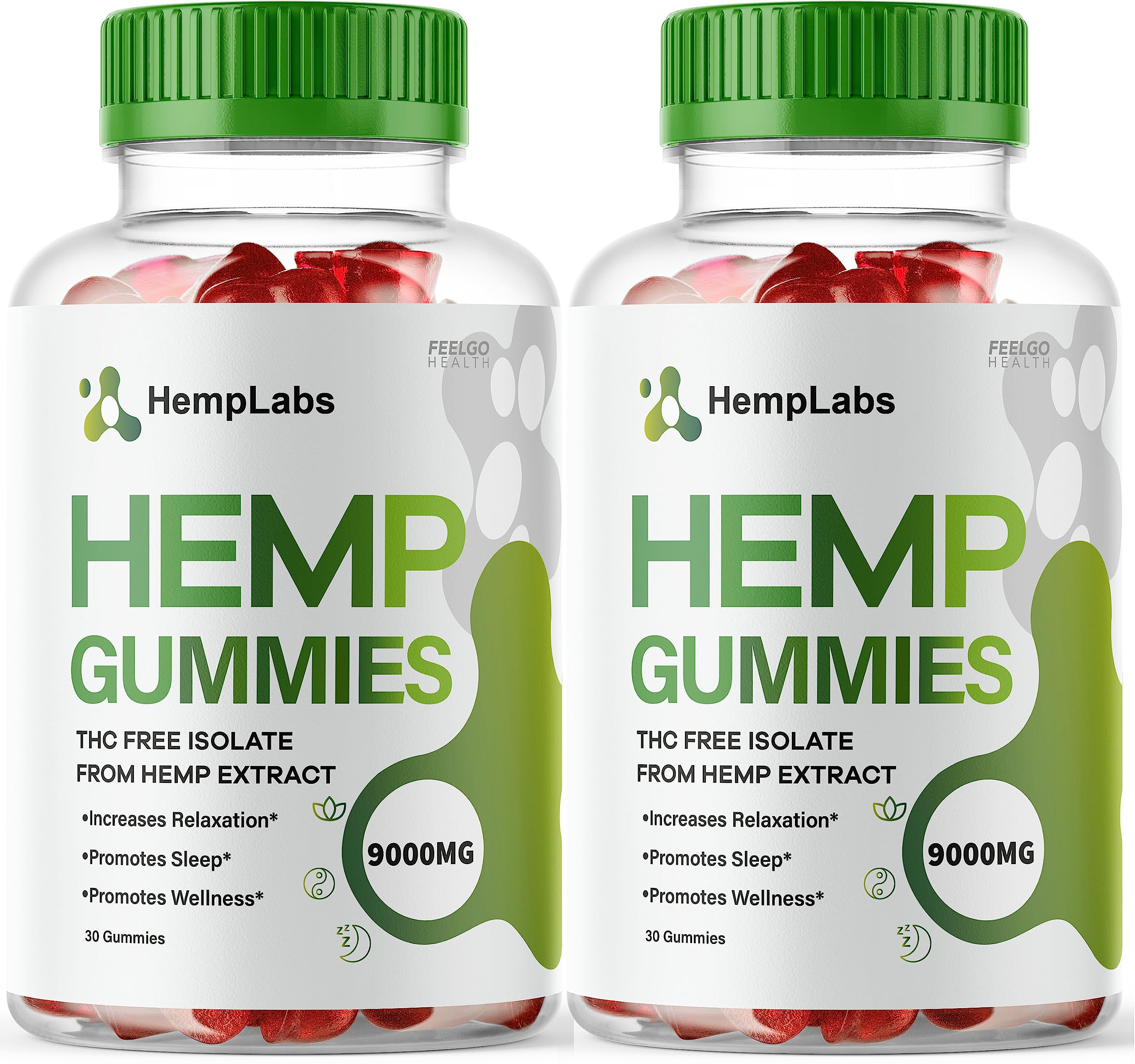 2 Pack - Hemplabs Gummies, Hemplabs Hemp Gummies, Hemp Labs Gummies, Hemplab Gummies, Hemplab Hemp Oil, Lab, Hemplabs Gummies 300mg per Natural Gummies and 9000mg per Bottle (60 Gummys - 2 Month)