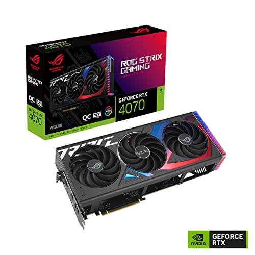 ASUS ROG Strix GeForce RTX™ 4070 OC Edition Gaming Graphics Card (PCIe 4.0, 12GB GDDR6X, DLSS 3, HDMI 2.1, DisplayPort 1.4a)