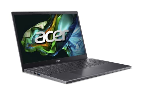 acer Aspire 5 15 Slim Laptop | 15.6" FHD (1920 x 1080) IPS | AMD Ryzen 5 7530U Hexa-Core Processor | AMD Radeon Graphics | 8GB LPDDR4X | 512GB Gen 4 SSD | Wi-Fi 6E | Backlit KB | A515-48M-R3DF,Gray
