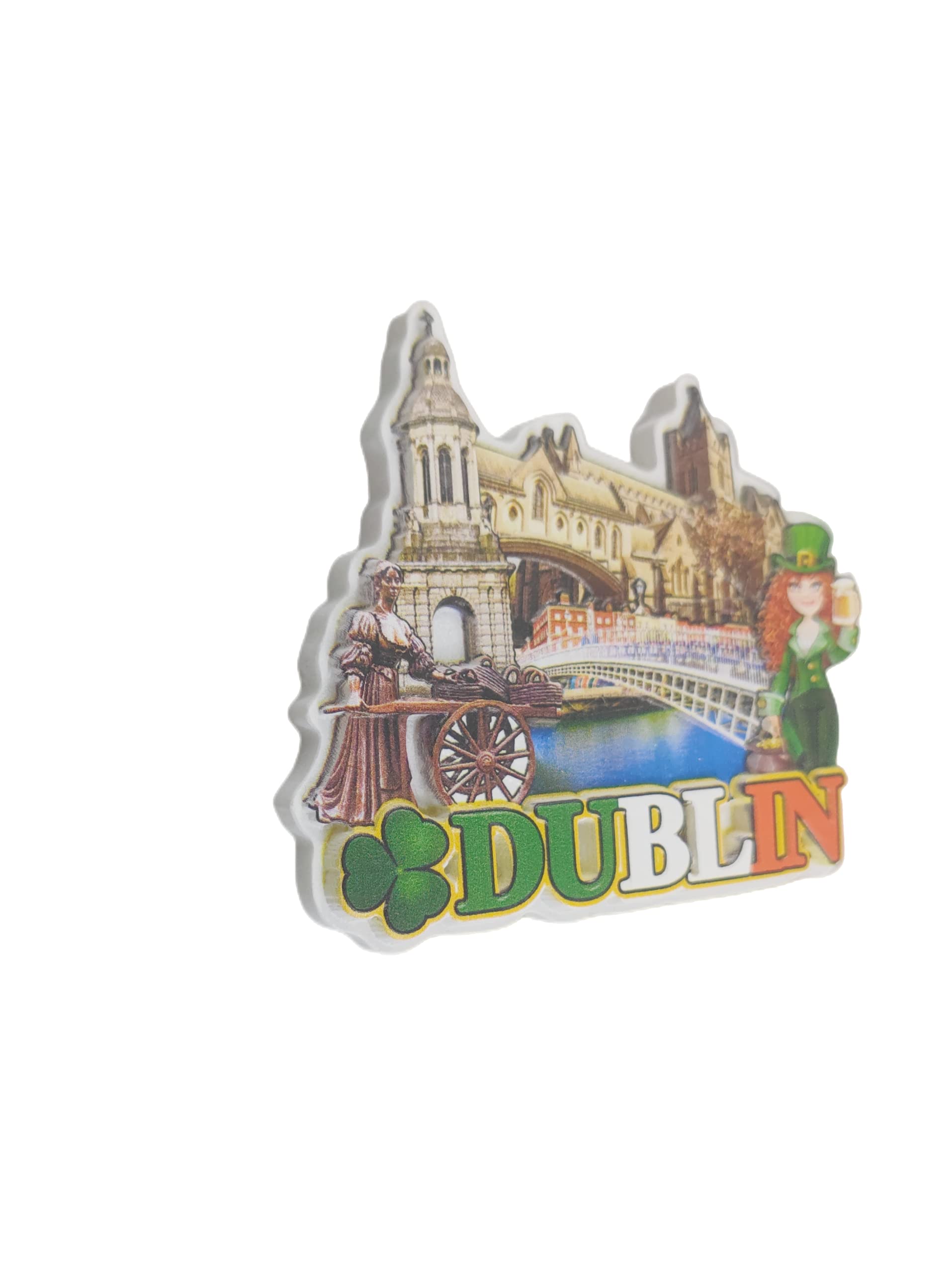 3D Dublin Ireland Fridge Magnet Travel Souvenir Refrigerator Magnetic Sticker Hand Painted Craft Collection