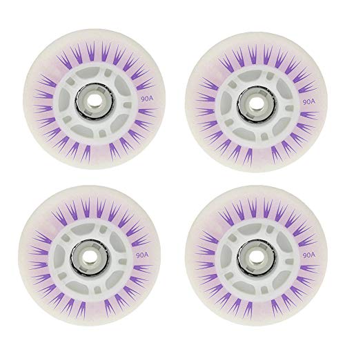 Gaweb Skating Shoes Wheels,4Pcs 76/80mm Skating LED Luminous Flashing Inline Roller Skates Shoes Wheels Multicolor 76mm