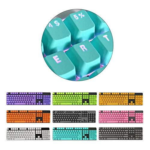 Gaming Mouse and Keyboard 104Pcs/Set PBT Universal Backlit Key Cap Keycaps for Cherry Mechanical Keyboard Computer Peripherals for Cherry/Kailh/Gateron (Color : White)