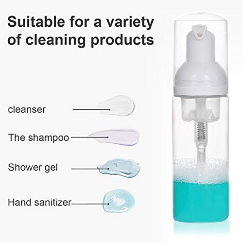 18 Pieces 2 oz Plastic Foam Pump Bottles,Refillable Travel Hand Soap Foaming,Lash Shampoo Bottles