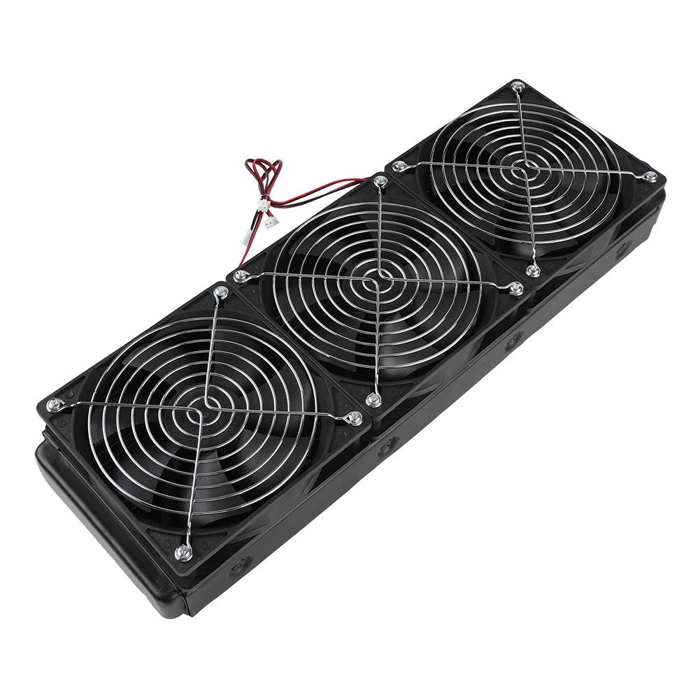 ASHATA CPU Water Cooling Radiator 18 Pipe Aluminum Heat Exchanger for Computer PC CPU Water Cool System, Water Cooling Drain Row with Fan Radiator, 120mm x 360mm
