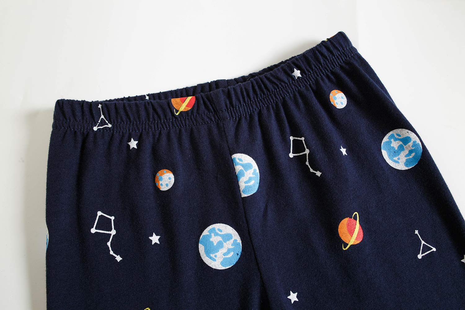 Popshion Little Boys Long Sleeve Pajamas for Boys 100% Cotton Toddler Space Rocket Sleepwear Clothes Set(Planet-6229 6T)