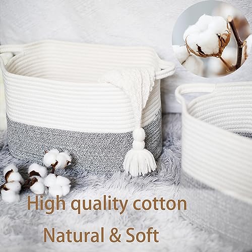 2 Pack 15 "X10 "X9" large Light Grey baskets and 2 Pack 13.5 "X11 "X5" small White baskets