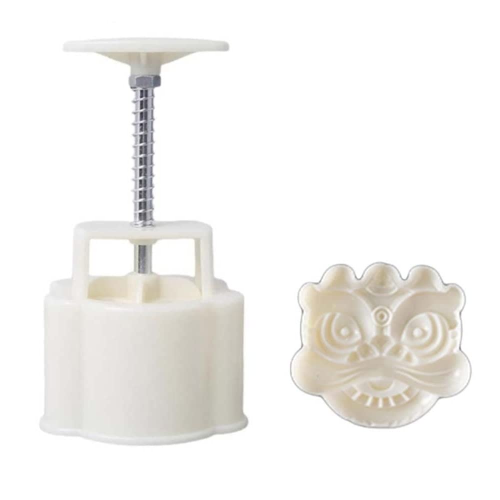 3D Mooncake Mould Set Cake Decoration Dessert Cookie DIY Kitchen Baking Tool Safe Cookie Molds(75g-Wake up Lion)