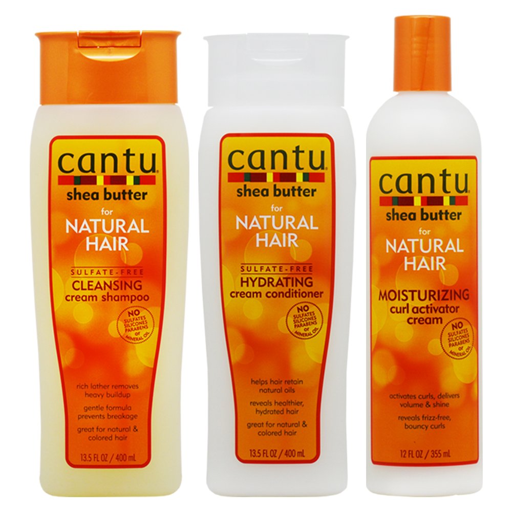 Cantu Shea Butter Shampoo + Hydrating Conditioner + Curl Activator Cream "SET" for Natural Hair