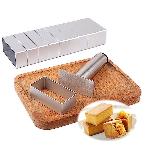 2.1cm Height Lengthened Rectangle Aluminium Pineapple Cake Mold Stainless Steel Press Stamp Fondant Cookie Biscuit Molds DIY