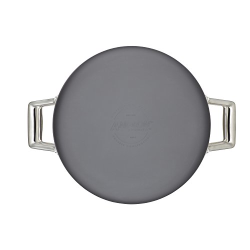 Anolon Authority Hard-Anodized Nonstick Covered Dutch Oven with Steamer Insert, 5-Quarts, Gray
