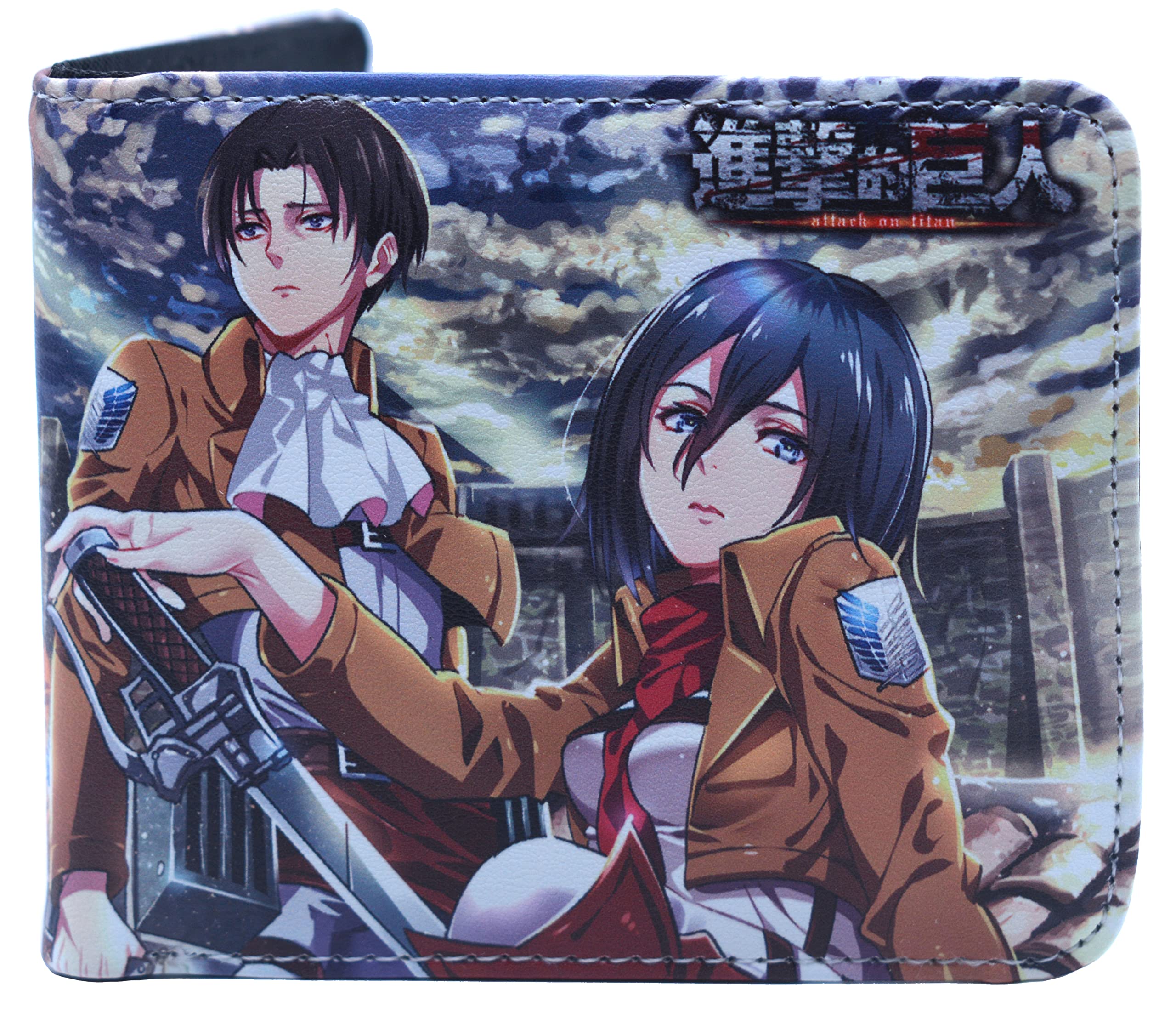 Amatensu Anime Characters Eren Jaeger wallet Mikasa Ackerman wallet Levi Ackerman wallet F