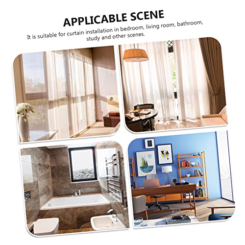 Alipis 3pcs Socket Curtain Ceiling Brackets Rod Hook Drapery Pole Hanger Bracket Wardrobe Bathroom Curtains Wood Hardware Support Shower Household Heavy Accessory Wooden End Hooks Clo