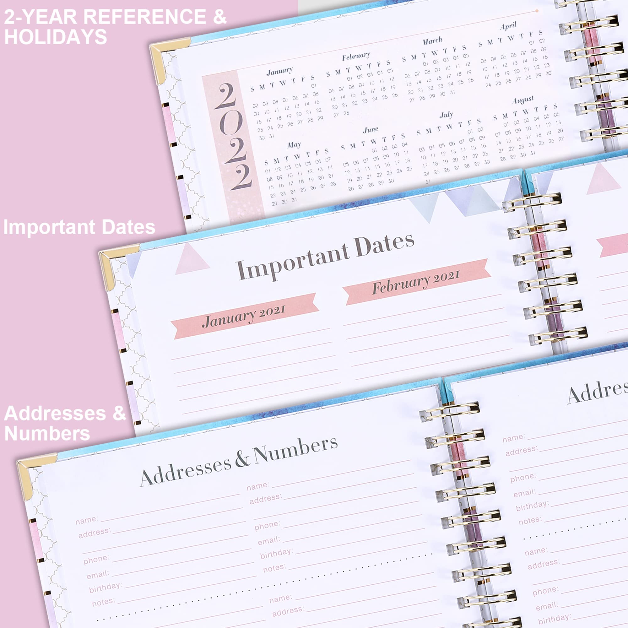 2022-2023 Planner - 2022-2023 Academic Weekly Monthly Planner, JULY 2022 to JUNE 2023, 8" x 10" Planner 2022-2023, Twin-Wire Binding with 15 Notes Pages + Two-Sided Inner Pocket + 12 Monthly Coat Tabs