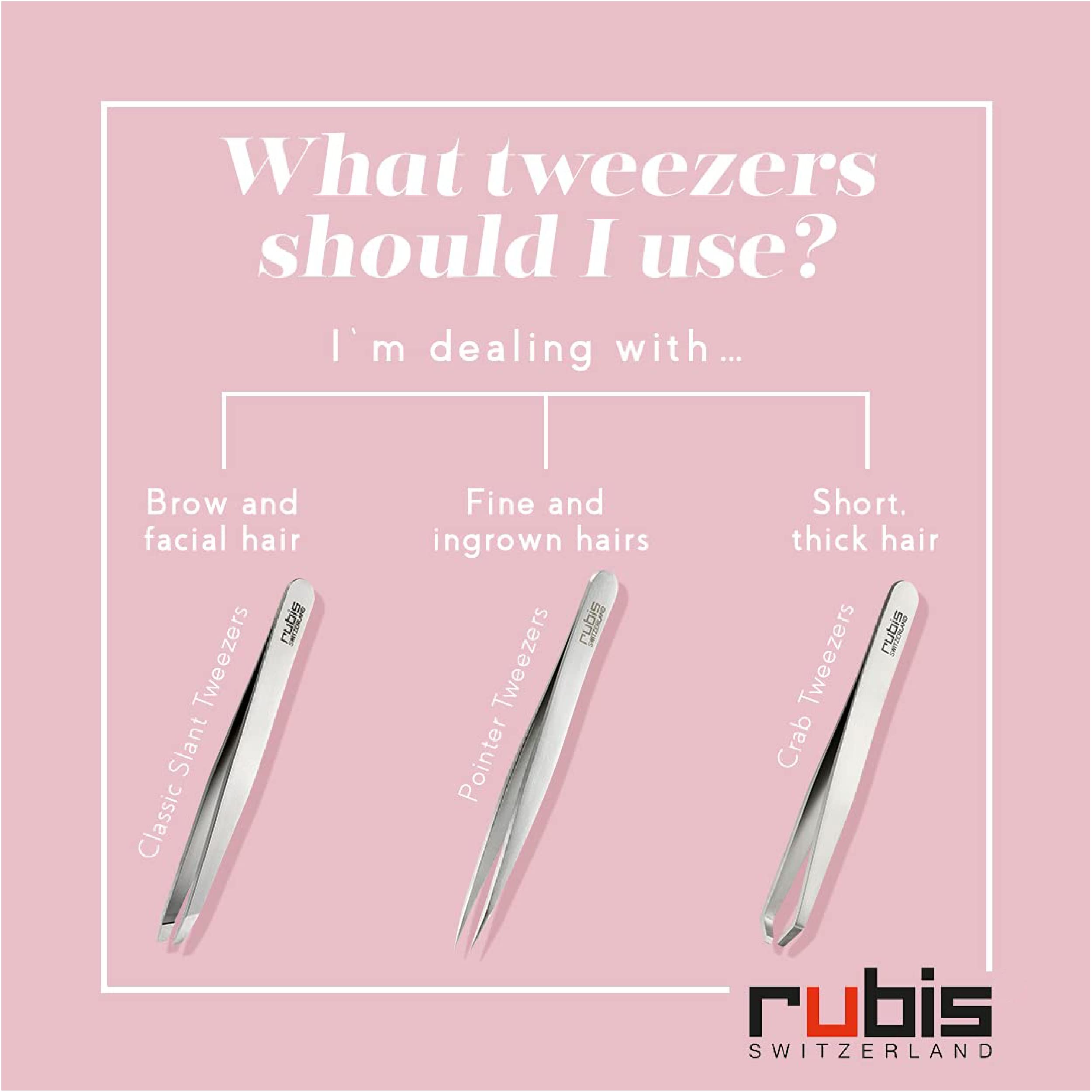 Rubis Ion-Coated Stainless Steel Pointed Tweezers for Precise Eyebrows and Hair Removal, 4K002-9.5,Rubis Switzerland Swiss Made World Renowned Precision