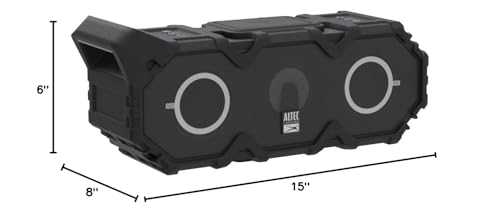 Altec Lansing Super Lifejacket Jolt - Waterproof Bluetooth Speaker, Durable & Portable Speaker with Qi Wireless Charging and Customizable Lights, Wireless Speaker for Travel & Outdoor Use