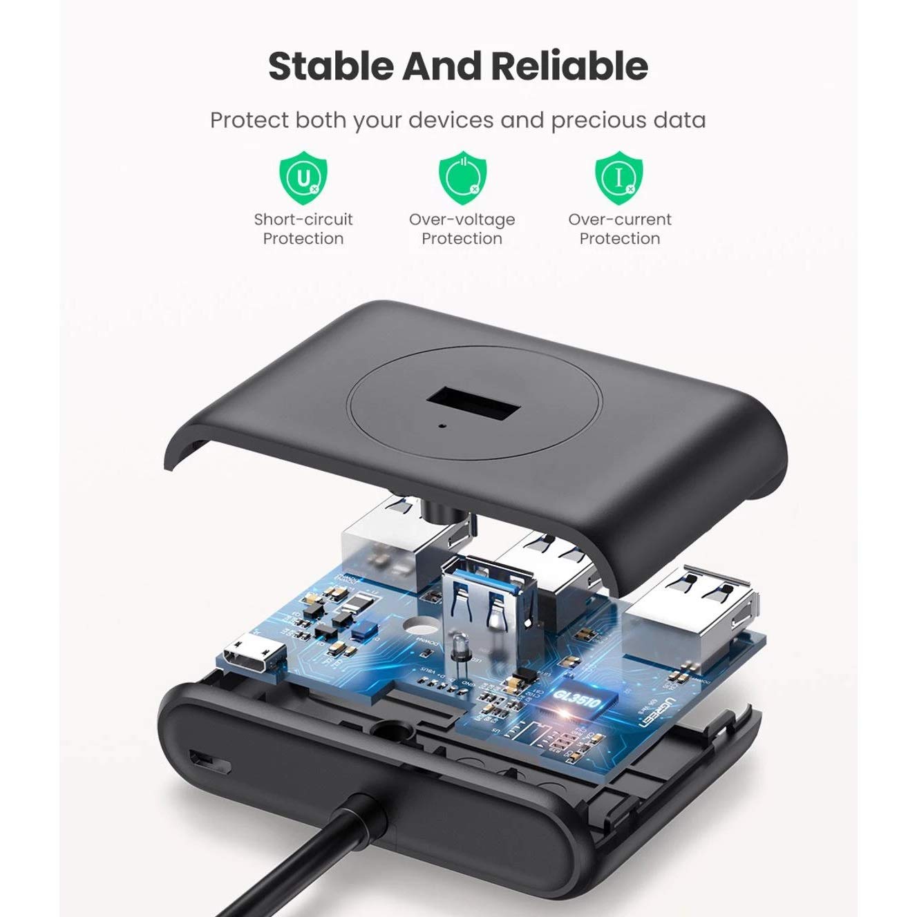 SHYPT USB Hub 4-Port USB 3.0 High-Speed USB Splitter for Hard Drives USB Flash Drive Mouse Keyboard Extend Adapter USB 3.0 Hub