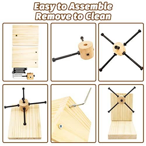 BNOSDM Wooden Foraging Toy for Small Animals Hamster Enrichment Foraging Toys Interactive Spin Guinea Pig Puzzle Toy for Dwarf Hamster Guinea Pig Chinchilla Rat Rabbit Chinchilla Bunny