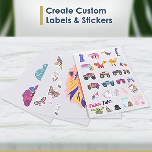 HAYES PAPER, Vinyl Sticker Paper for Inkjet Printers, 15 Premium Glossy White Waterproof Vinyl Sheets, A4 Size