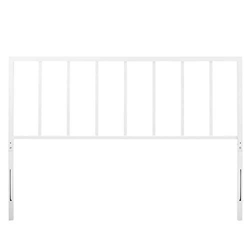 Modway Tatum Modern Farmhouse Metal Queen Headboard in White