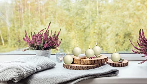 Bolsius Set of 2 Ivory Ball Candles - 2.75 inch Unscented Candle Set - Dripless Clean Burning Smokeless Dinner Candle - Perfect for Wedding Candles, Parties and Special Occasions