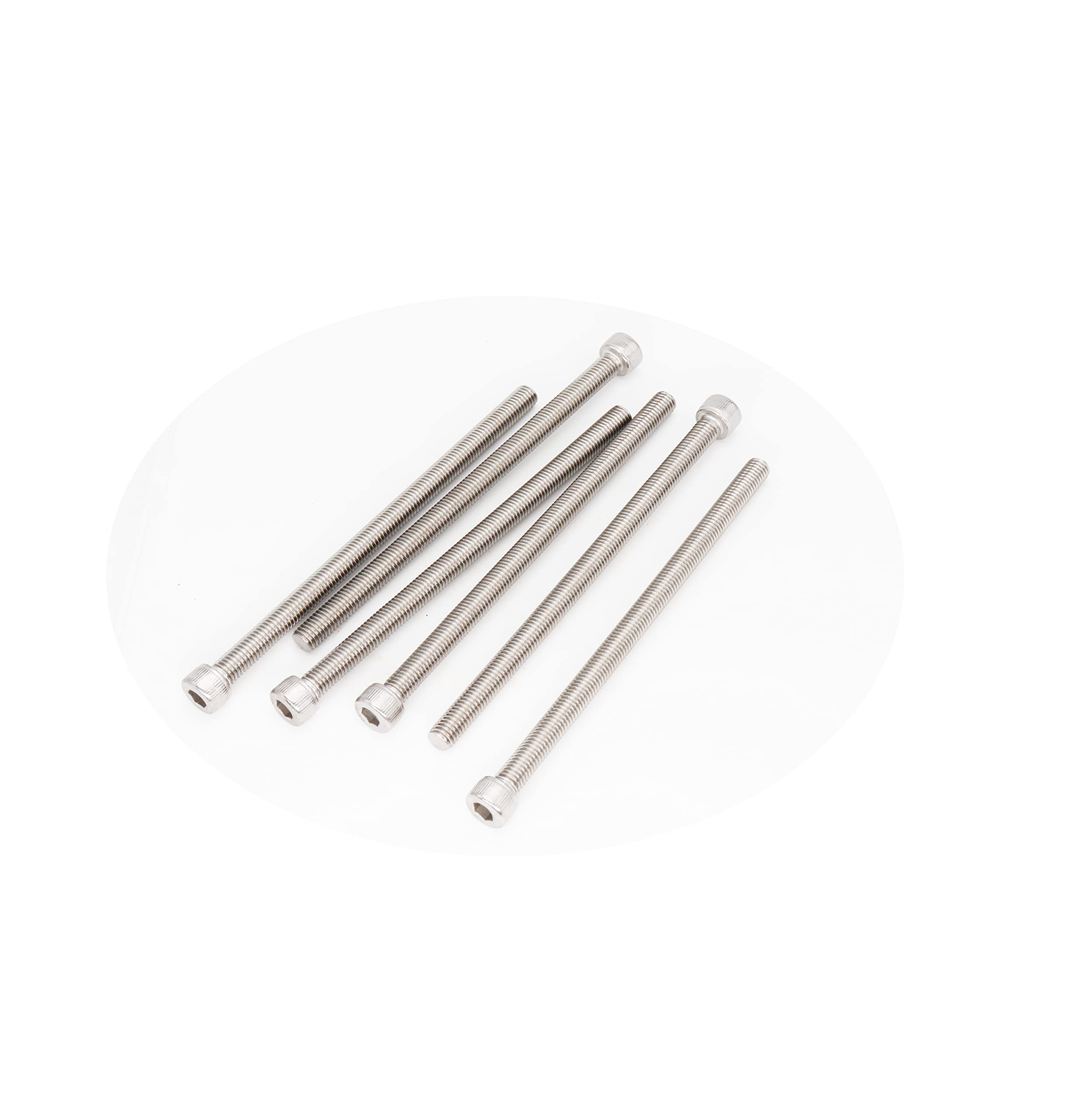 binifiMux 6pcs M8 x 150mm Hex Socket Cap Bolts Screws 304 Stainless Steel Full Thread