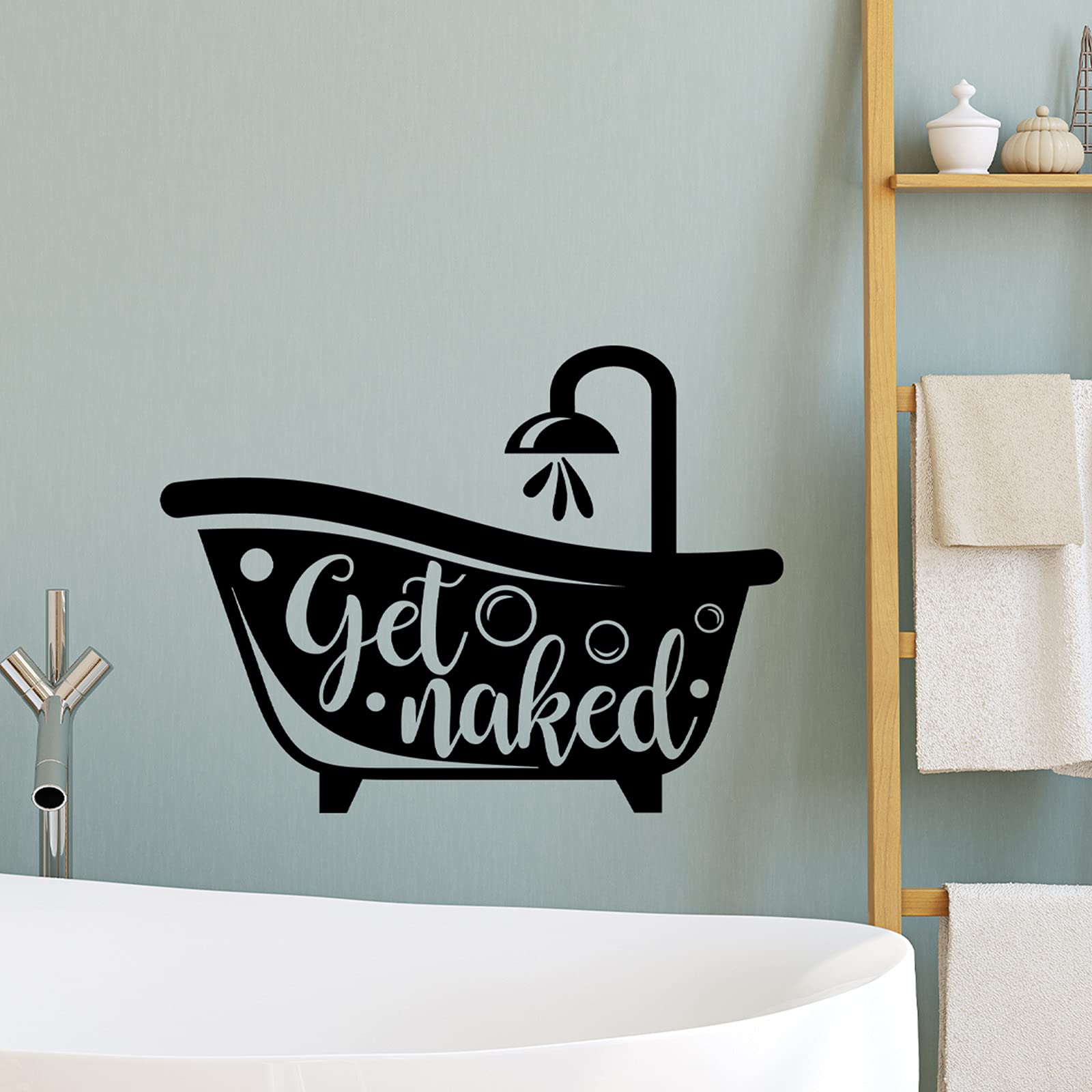 6 Pieces Bathroom Wall Decals Sticker Bathroom Funny Sayings Quotes Wall Decor Vinyl Rules Sign Wall Art Decals for Toilet Bathroom Laundry Room Shower Room Decoration