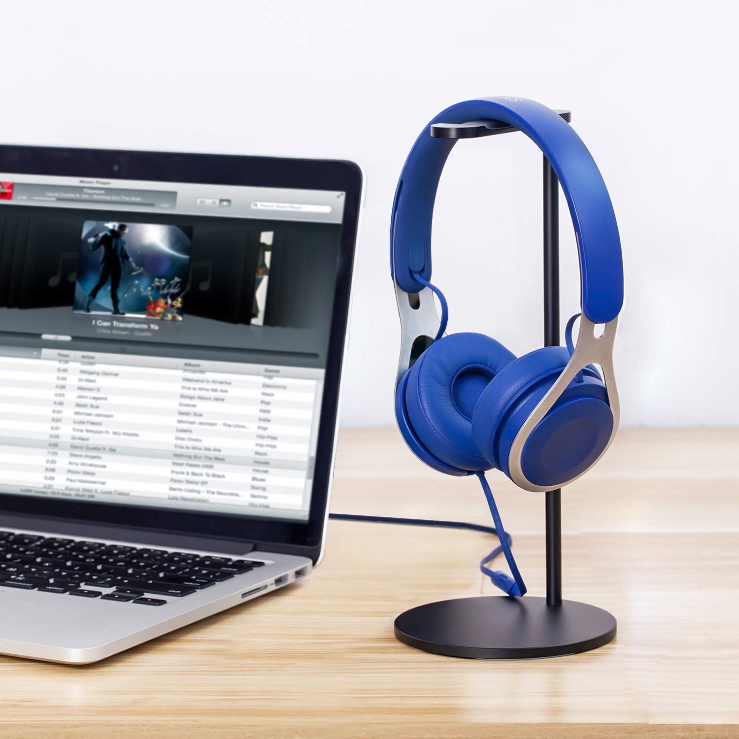 AIGEL Headphones Stand Sturdy Gaming Headset Holder Desk Headset Rest Hanger Headset Stand with Premium Aluminum Body for All Headphones Size Non Slip Base Black