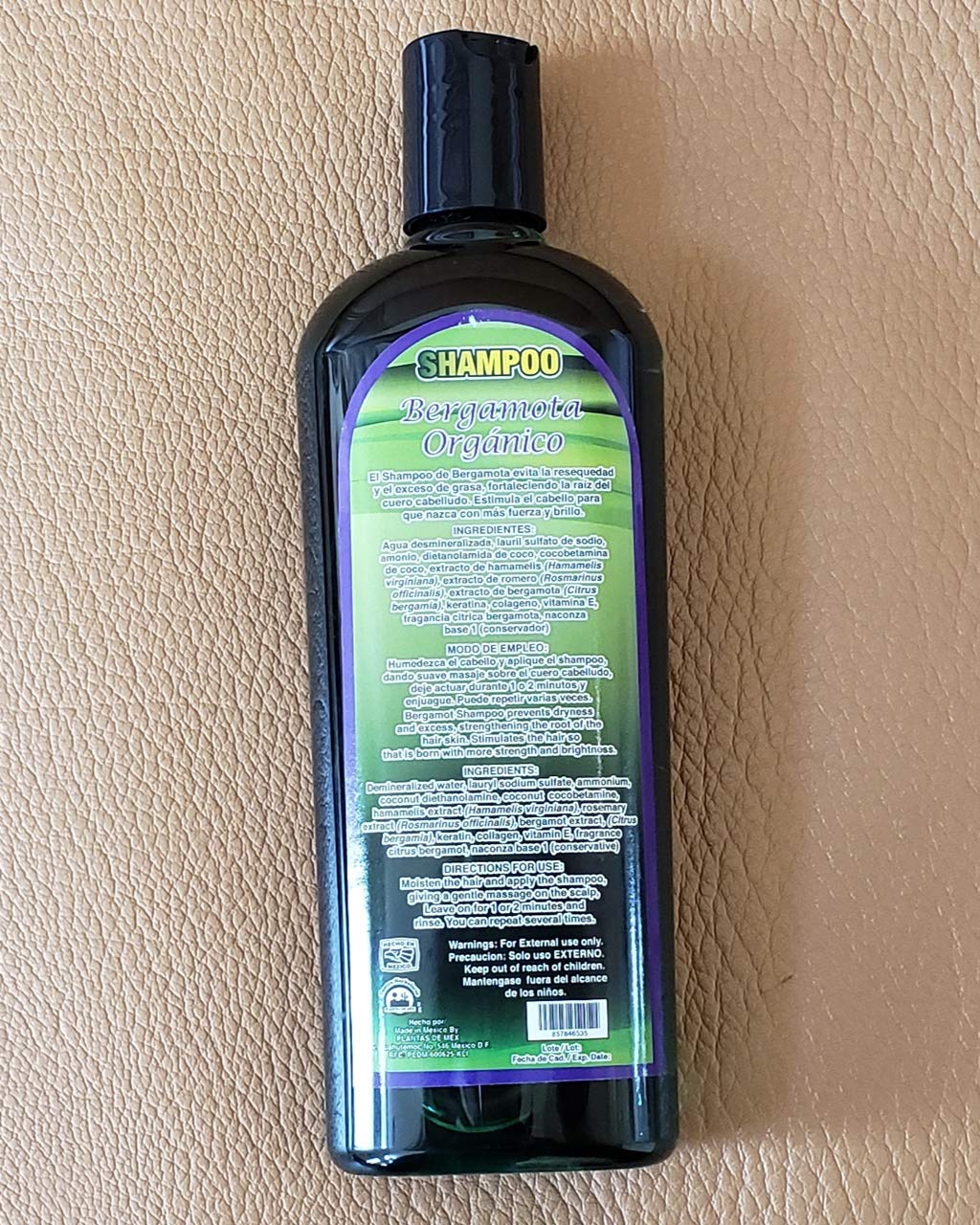 Amazing Natural Bergamota Organico Shampoo 15.21 floz - Enriquecido con Keratina, Colageno y Vitamina E
