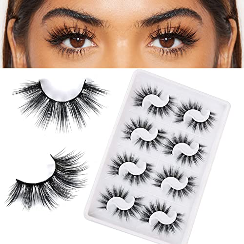 Kisslily 8 Pairs 18MM 3D False Lashes Pack Fluffy Curled False Eyelashes(3D-19)