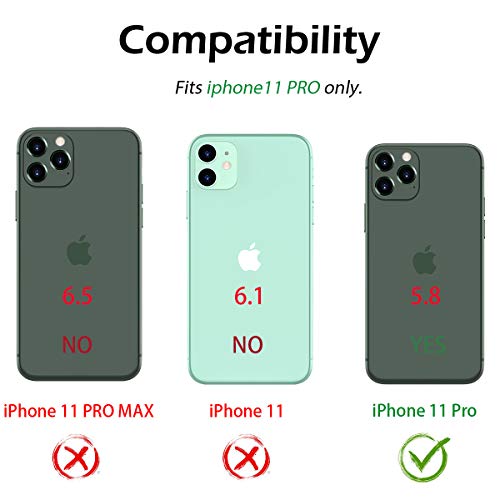Dexnor iPhone 11 Pro Case with Screen Protector Clear Rugged Full Body Protective Shockproof Hard Back Defender Dual Layer Heavy Duty Bumper Cover Case for iPhone 11 Pro 5.8" - Green