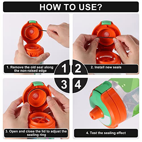4pcs Replacement Gasket for Water Bottle, Silicone Lid Seal for Gatorade Water Bottle Replacement Gasket Compatible with 30oz Gatorade Gx