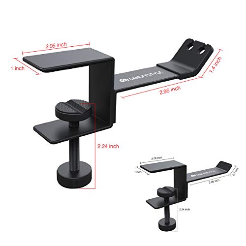 Headphone Headset Stand Holder, 6amLifestyle Universal Metal Gaming Headphones Hanger Mount Under Desk Hook Clip with Adjustable Clamp for All Headsets, Black(Patented)