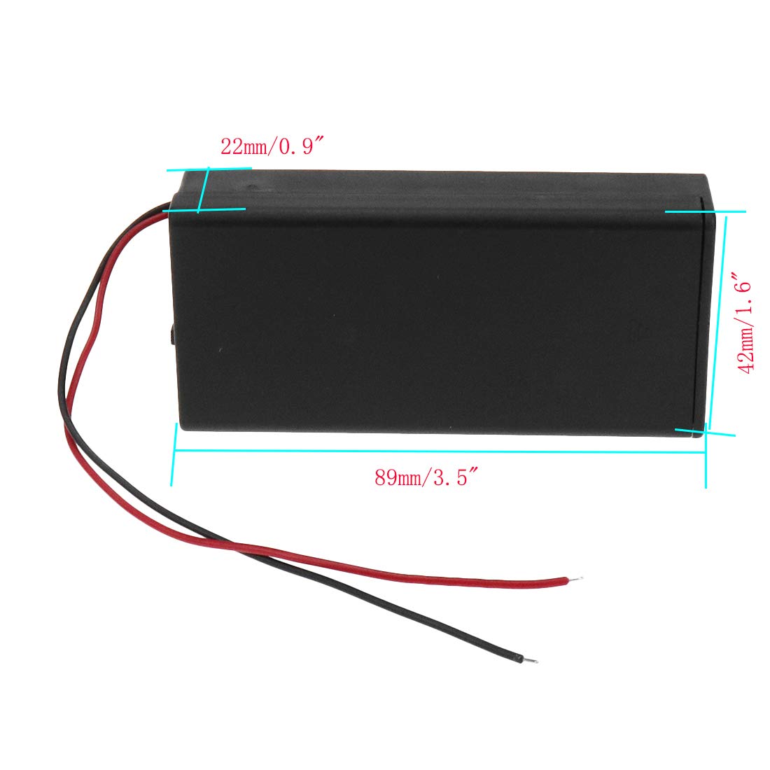 Semetall 18650 Battery Storage Case 4 Pcs 2 Slots x 3.7V for 2x18650 Batteries Holder Box Container with ON/Off Switch 18650 Battery Holder with Leads Wire(Black)