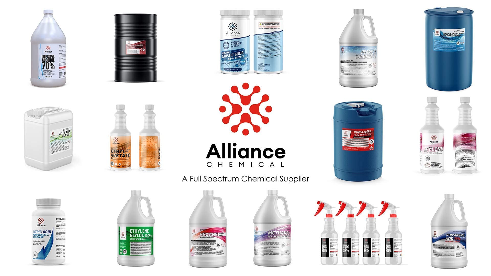 Aluminum Sulfate - 1 Gallon - Water Treatment Grade - (4) 32 Fl Oz Bottles w/Reusable Leak and Evaporation Proof Seals - Coagulating Agent - Water Treatment - Alliance Chemical