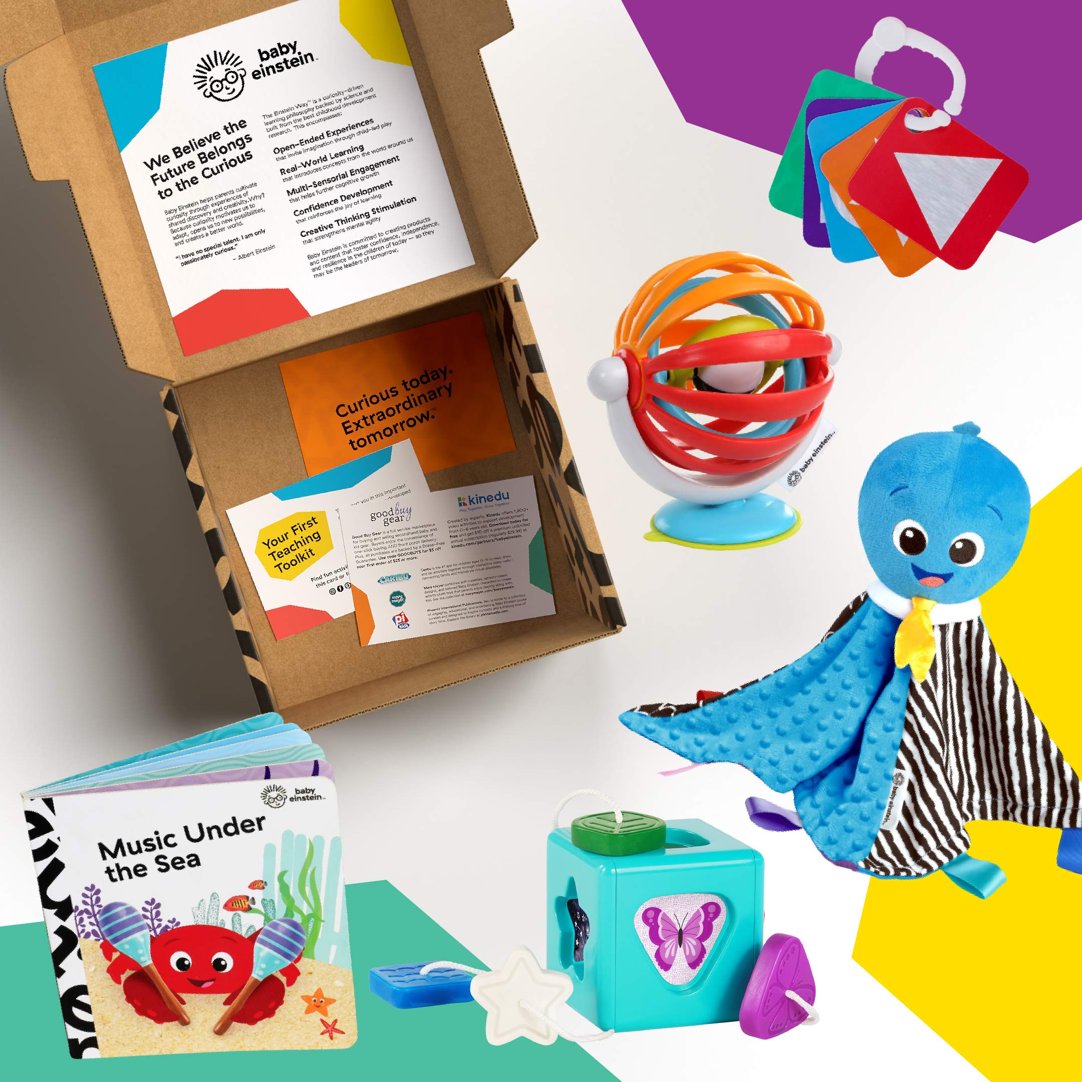 Baby Einstein Baby's First Shapes & Senses Teacher Developmental Toys Kit and Gift Set, Newborn and up