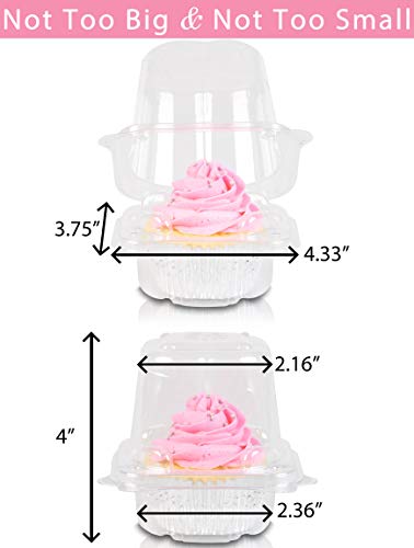 Stack'nGo Cupcake Containers - Bulk Pack | Plastic Disposable Cup Cake Boxes Carrier Holder Box (50 Carriers, 1 Single Serve)
