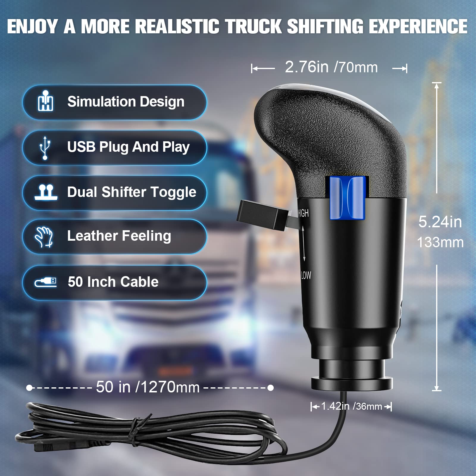 aikeec USB Gearshift Knob from a Man Truck ATS ETS for Logitech G29 G27 G25 G920 H Gearshift Shifter Knob for ATS ETS2 Games AI PC …